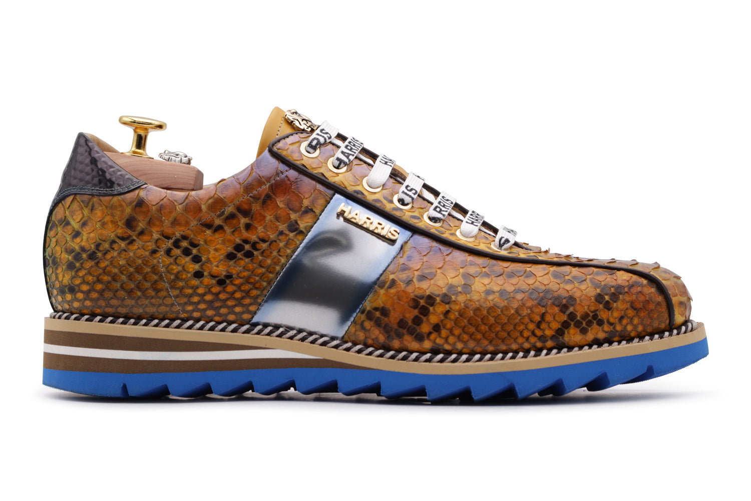Python leather sneakers with silver details – Harris Shoes 1913